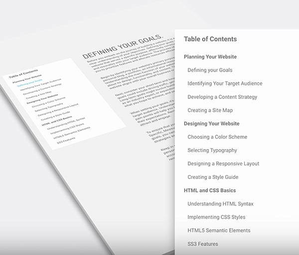 Table of Contents - Demo